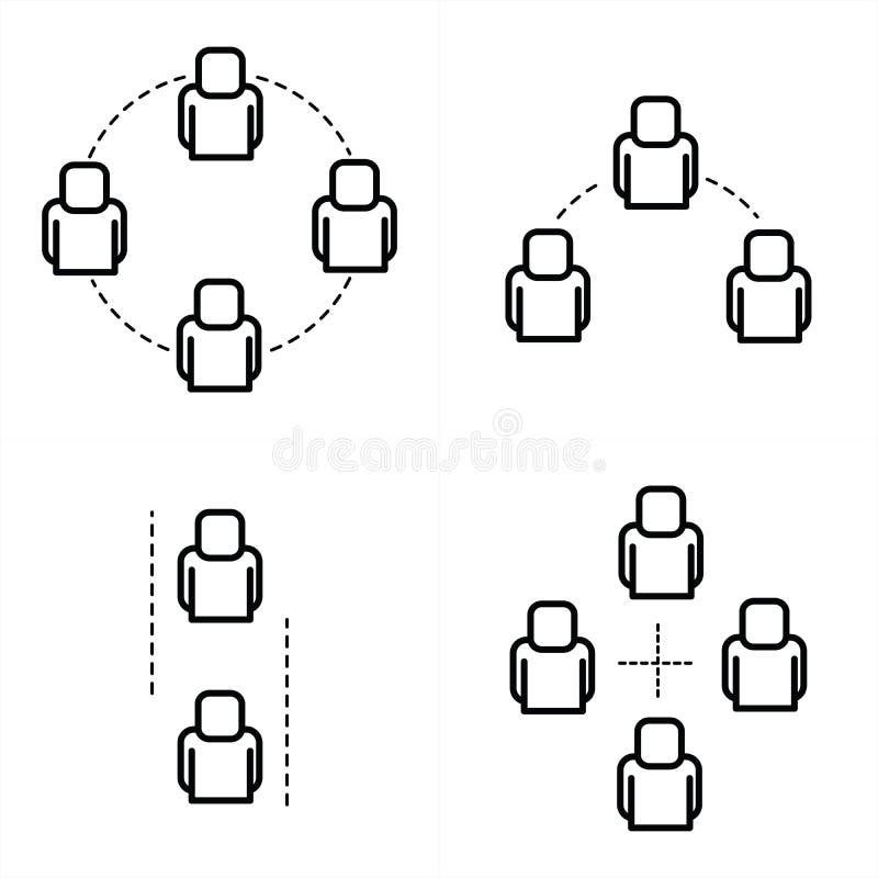 Net Work Team Icon Line Style Stock Vector - Illustration of human ...