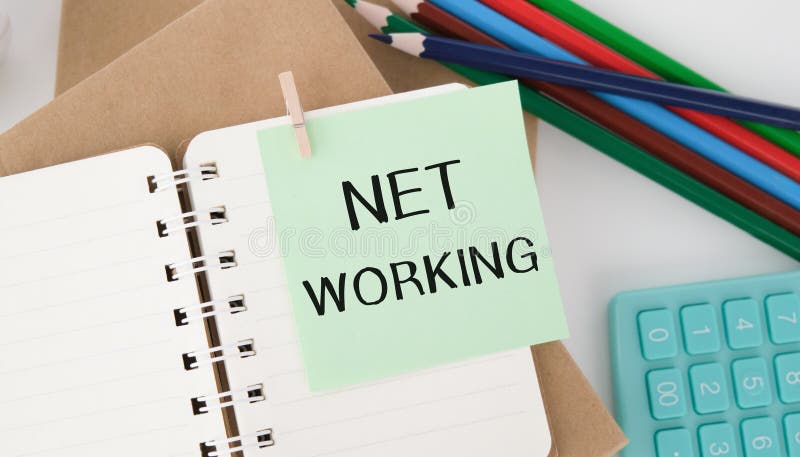 Net Working Text on Notepad with Keyboard Stock Photo - Image of board ...