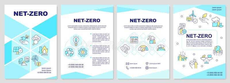 Net Zero Blue Brochure Template Stock Vector - Illustration of ...