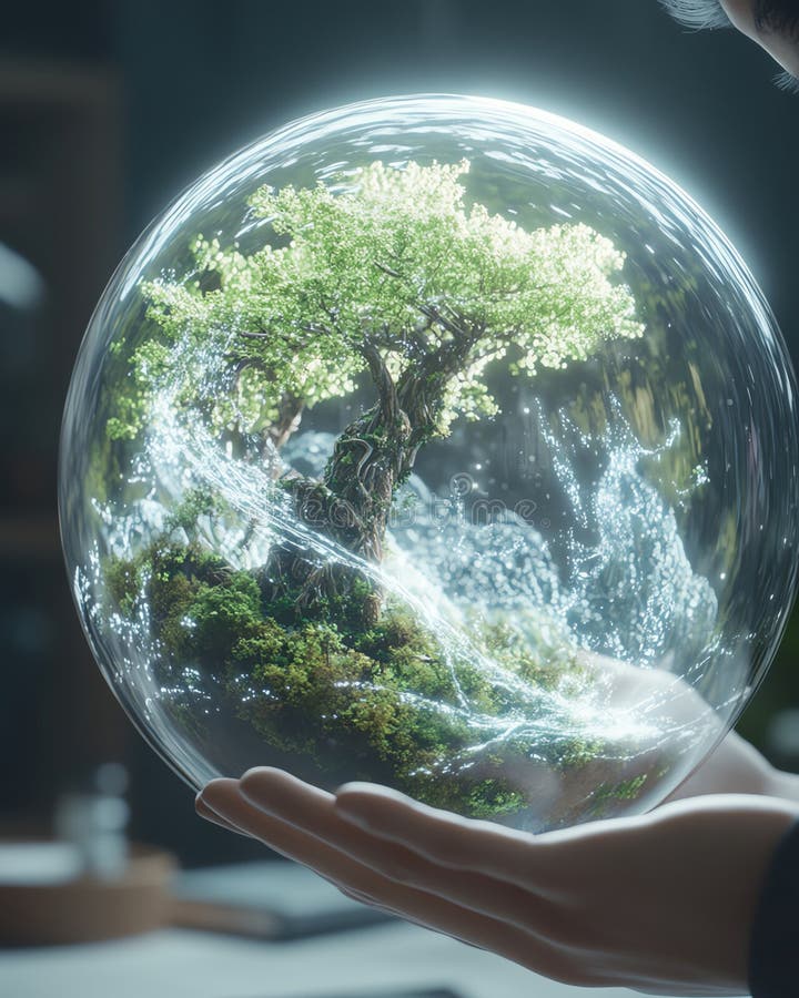 Net-Zero Carbon Future Displayed As a Holographic Projection of Earth ...