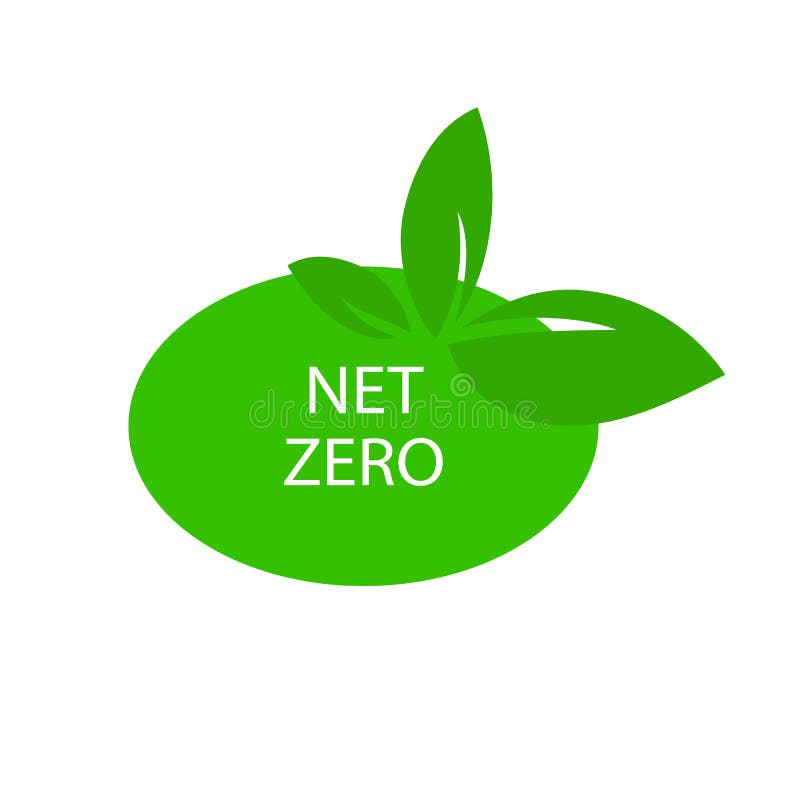 Net Zero, Carbon Neutral Sign. Round Icon, Label with Leaf Stock Vector ...