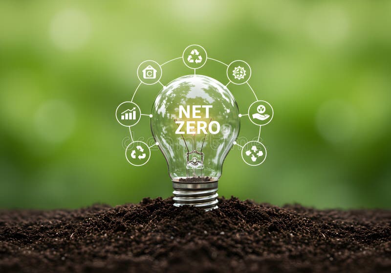Net Zero Energy Lightbulb Sustainability Concept for Eco Friendly ...