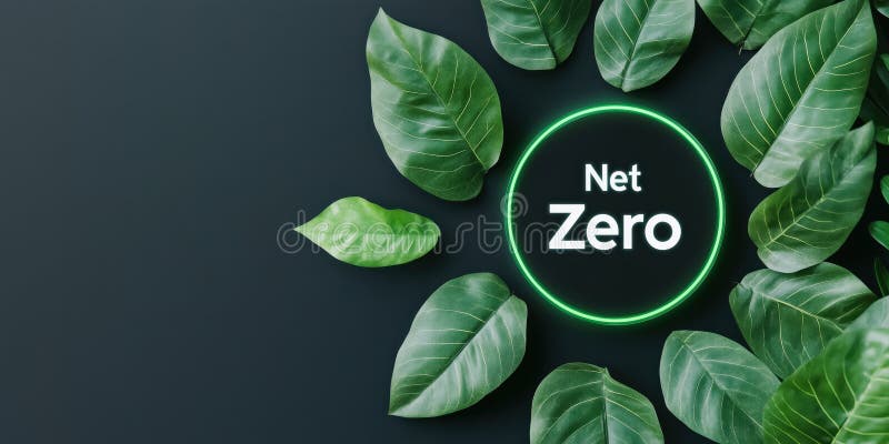 Net Zero Concept Surrounded by Green Leaves, Symbolizing Sustainability ...