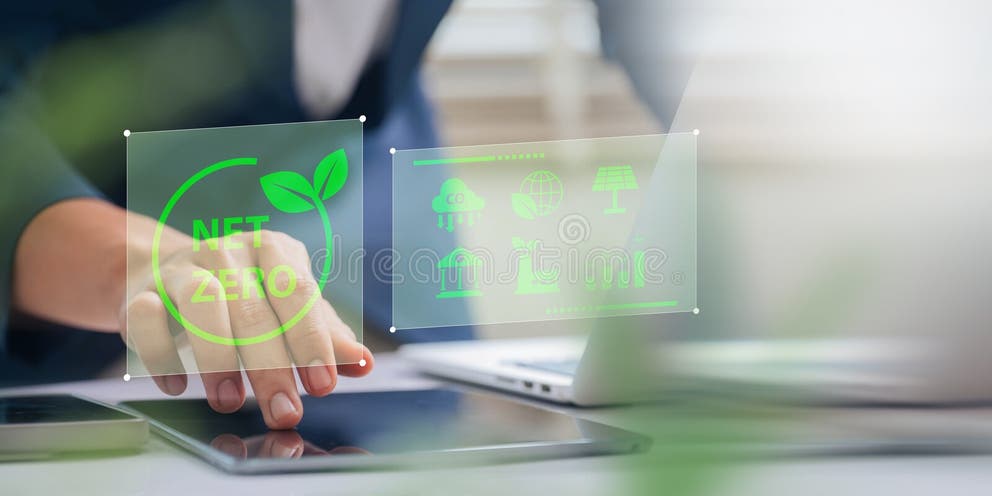 Net Zero and Green Technology Concept. Professional Using Digital ...