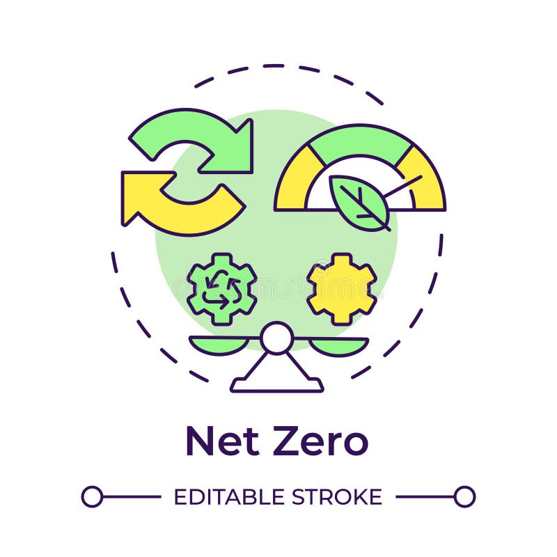 Net Zero Multi Color Concept Icon Stock Vector - Illustration of ...