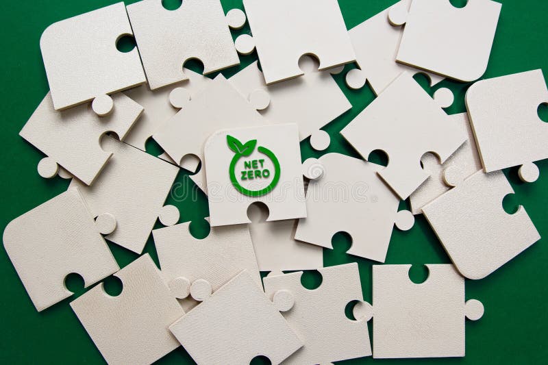 Net Zero Puzzle Piece among Scattered Pieces Stock Image - Image of ...