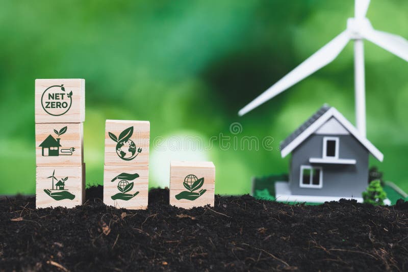 Net Zero Symbol Cube, Green Energy for Environmental Protection. Alter ...