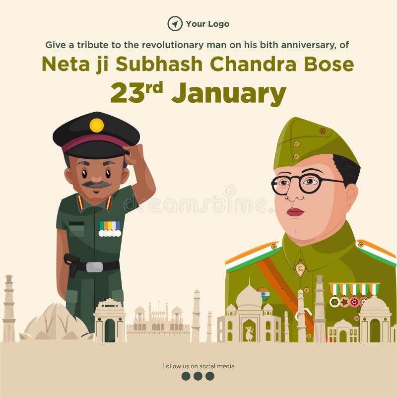 Neta Ji Subhash Chandra Bose Jayanti Banner Foto de Stock Editorial ...
