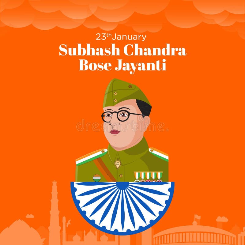 Netaji Subhash Chandra Bose Jayanti Banner Design Stock Vector ...