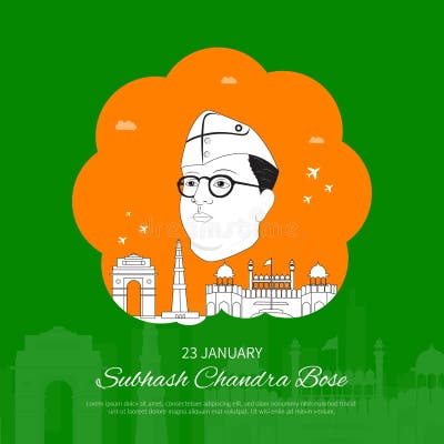 Netaji Subhash Chandra Bose Jayanti Banner Design Stock Vector ...