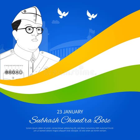 Netaji Subhash Chandra Bose Jayanti Banner Design Stock Vector ...