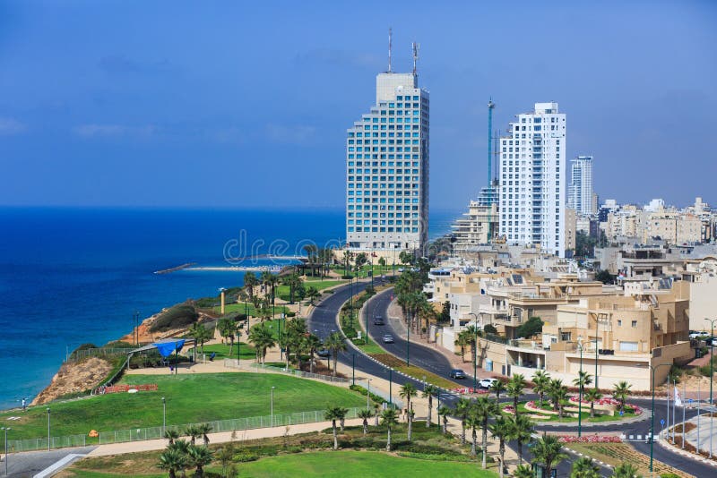 Netanya, Israel, View of the New Modern District Stock Photo - Image of ...