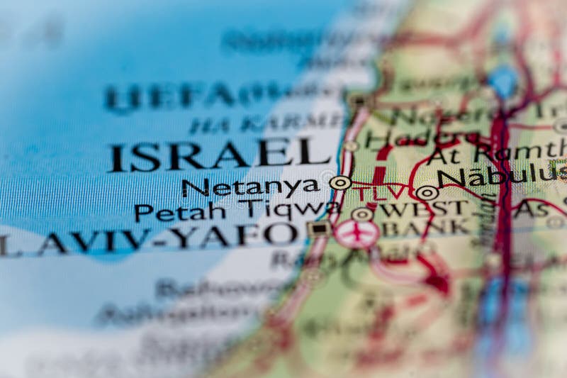 Netanya, Israel Highlighted on a World Map Stock Image - Image of ...