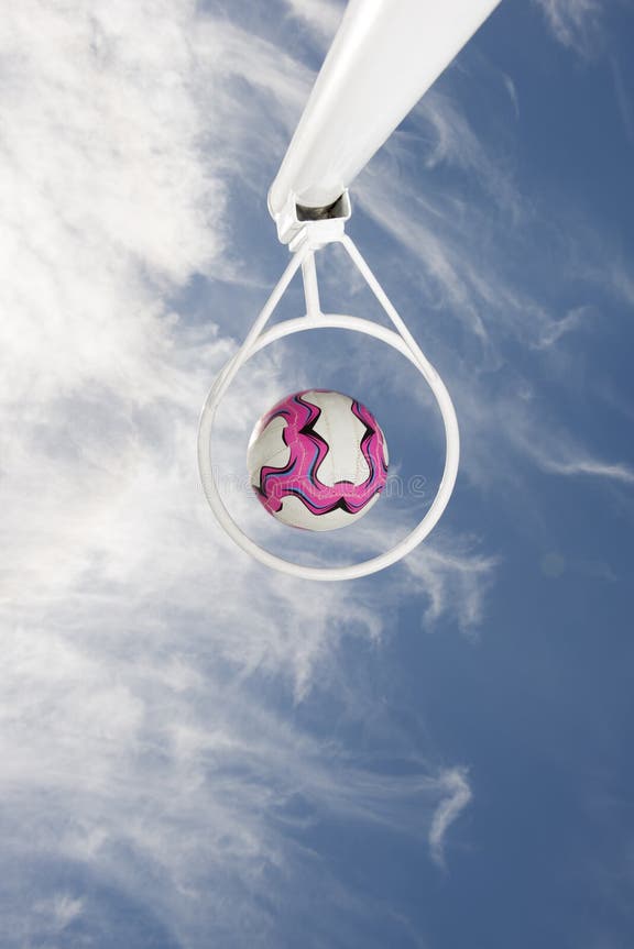 Netball goal. stock image. Image of white, ball, source - 47263881