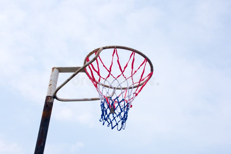 Netball Goal Post Against Clear Sky during Hot Day Stock Image - Image ...