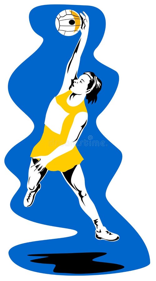 Netball Player Catching Ball Stock Illustration - Illustration of ...