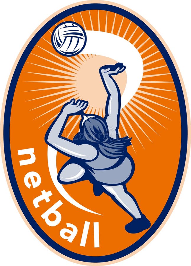 Netball Player Jumping Ball Stock Illustration - Illustration of ...