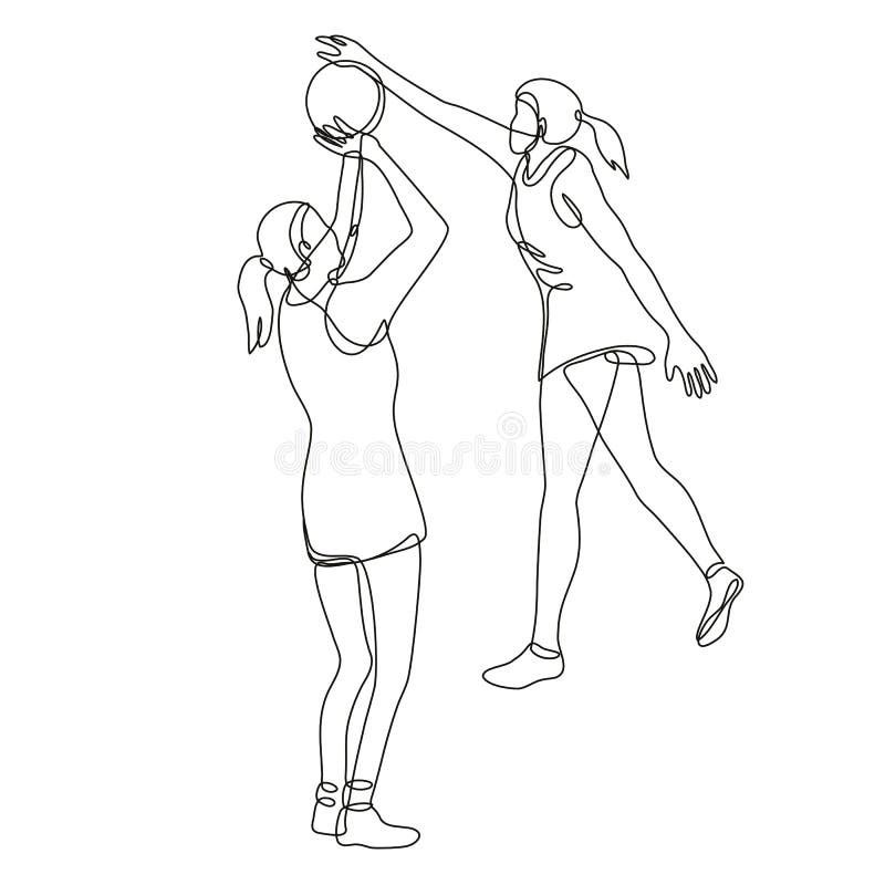 Netball Black White Stock Illustrations – 191 Netball Black White Stock ...