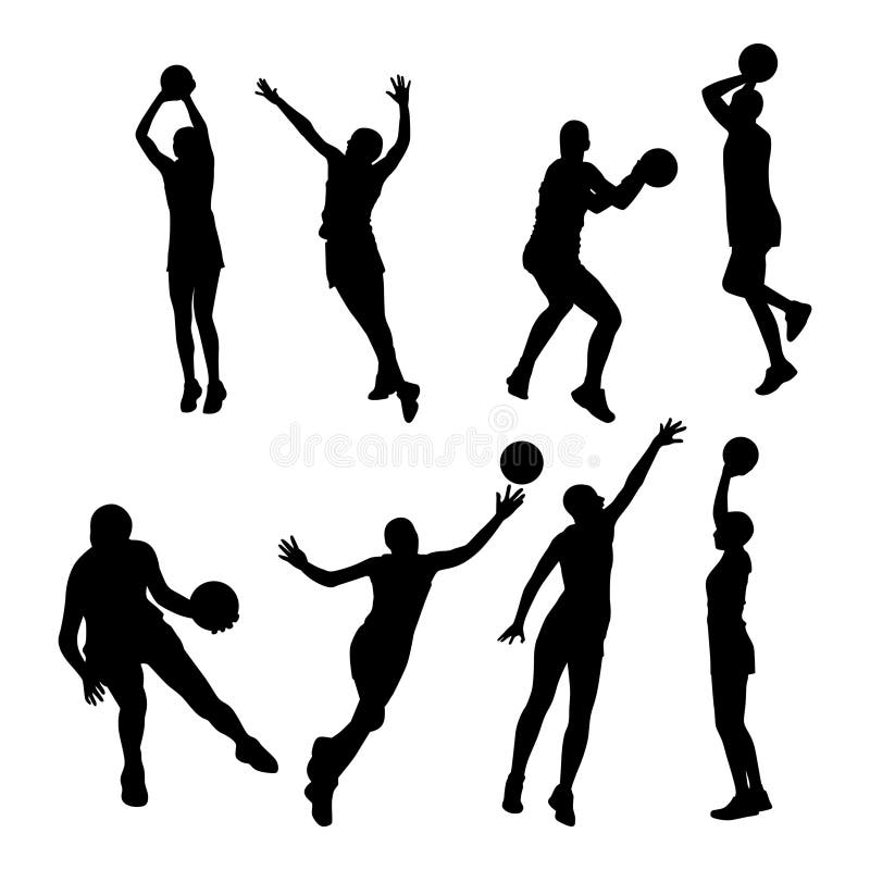 Netball Silhouette Stock Illustrations – 334 Netball Silhouette Stock ...
