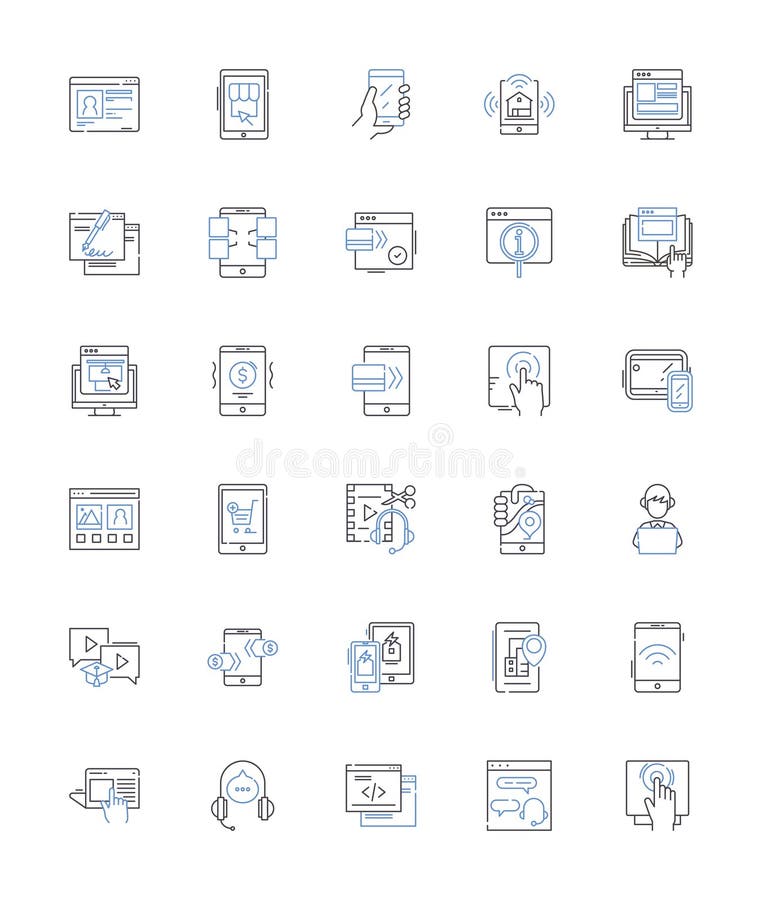 Netbook Line Icons Collection. Compact, Lightweight, Portable ...