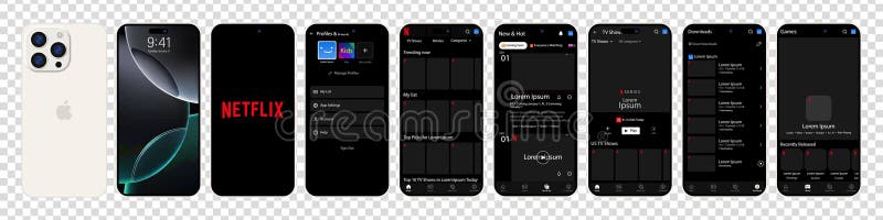 Netflix Interface in White Iphone 16 Pro Max. Netflix Screen Social ...
