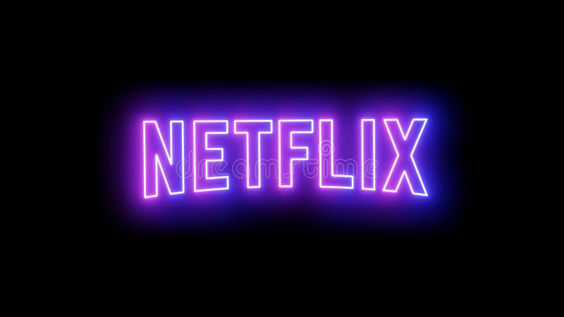 Netflix Logo Dark Night Glowing Logo in Neon Light Neon Sign and Neon ...