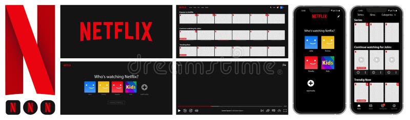 Netflix Streaming Service, Web Page and Phone Page Mockup Template ...