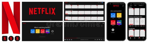 Netflix Streaming Service, Web Page and Phone Page Mockup Template ...