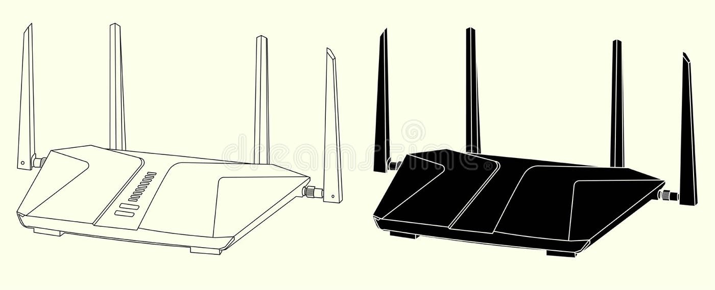 Netgear Router Outline Stock Illustrations – 1 Netgear Router Outline ...