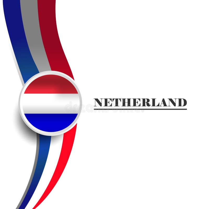 Netherland Circle Flag Logo with Abstract Wavy Shape Design Stock ...