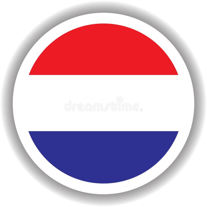 Netherland Flag Round Shape Stock Vector - Illustration of emblem ...