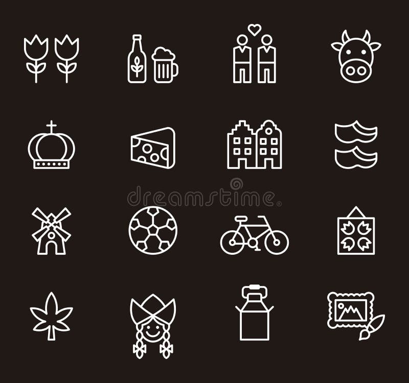 Netherlands icons stock vector. Illustration of europe - 55855305
