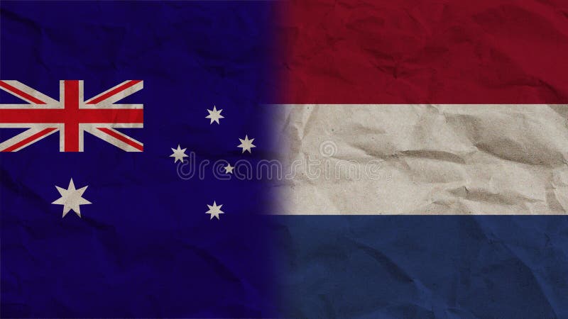 Netherlands and Australia Two Half Flags Together Stock Illustration ...