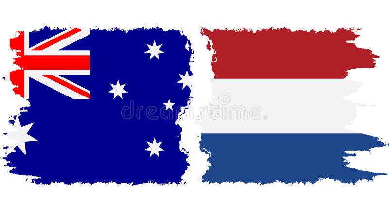 Netherlands and Australia Grunge Flags Connection Vector Stock Vector ...
