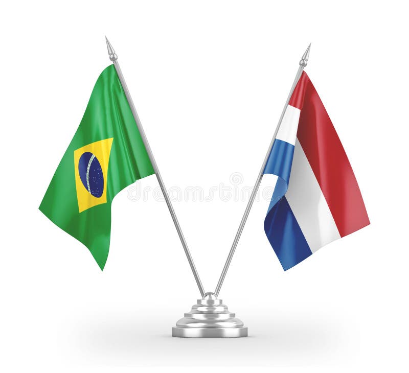 Netherlands and Brazil Flags Together, Fabric Texture, Thunder Icon, 3D ...