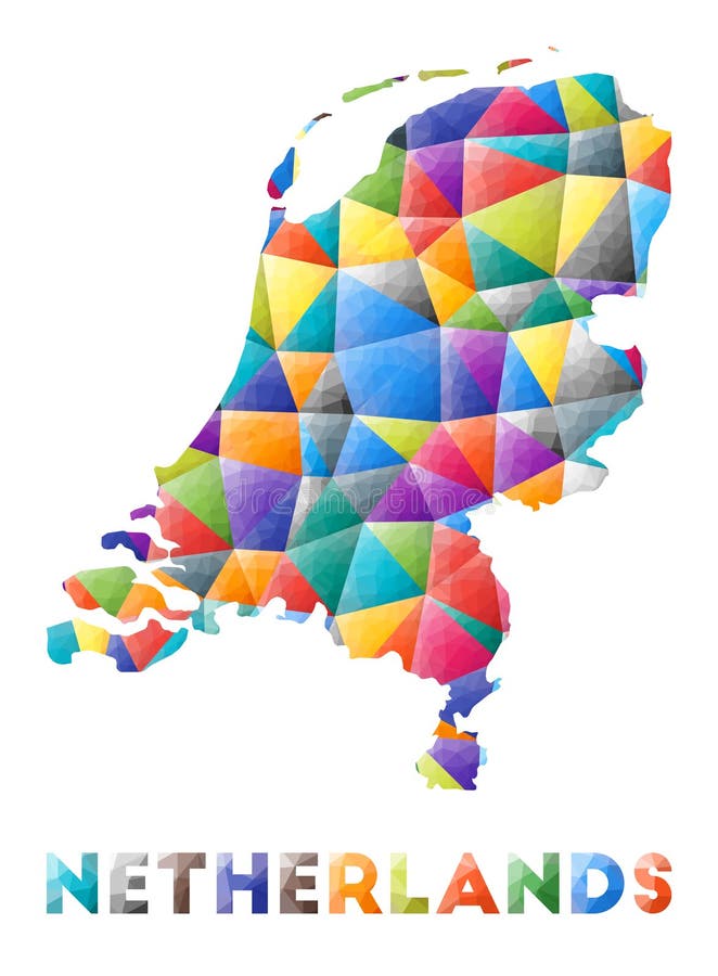 Low Poly Netherlands Flag on Polygons Texture Background, Modern Style ...