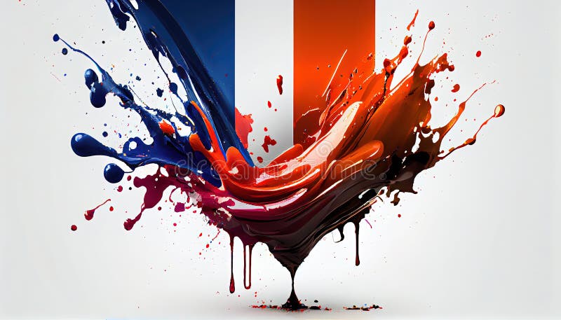 Netherlands Country Flag Colors of Liquid Oil Paint Splashing and ...