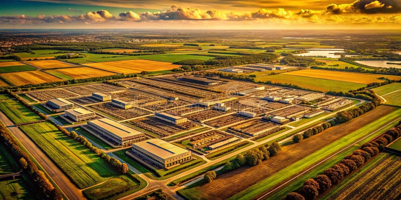 Netherlands Digital Backbone Aerial View of Middenmeers Data Centers ...