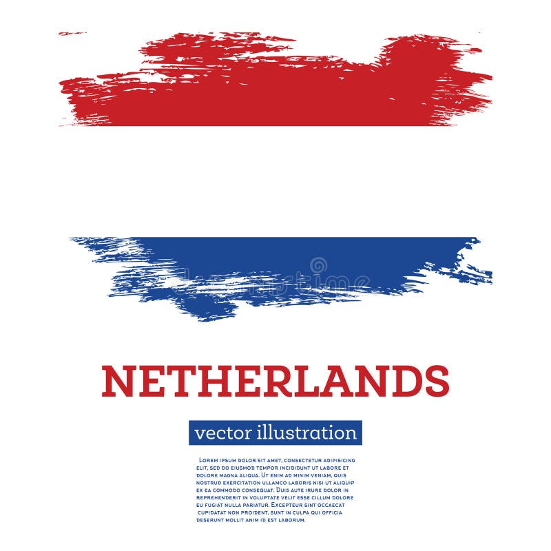 Netherlands Flag with Brush Strokes. Independence Day Stock Vector ...
