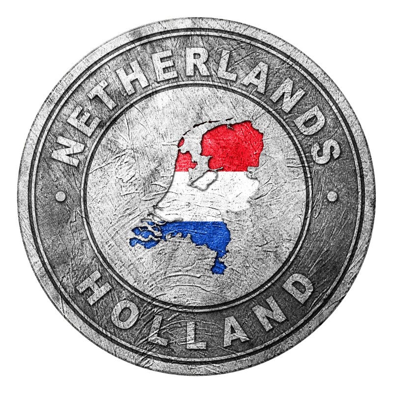 Netherlands Flag Button with Map Stock Illustration - Illustration of ...