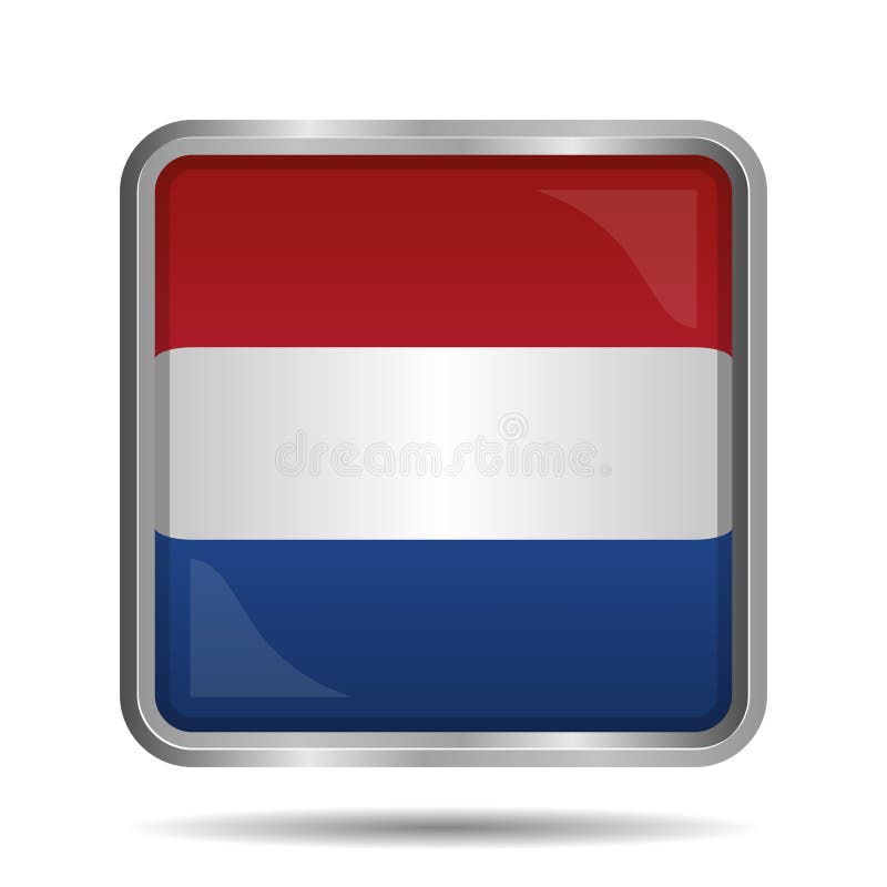 Netherlands Flag 3D Glossy Vector Illustration, Rectangular or Square ...