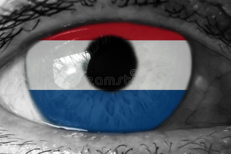 The Netherlands Flag in the Eye Stock Photo - Image of passion ...