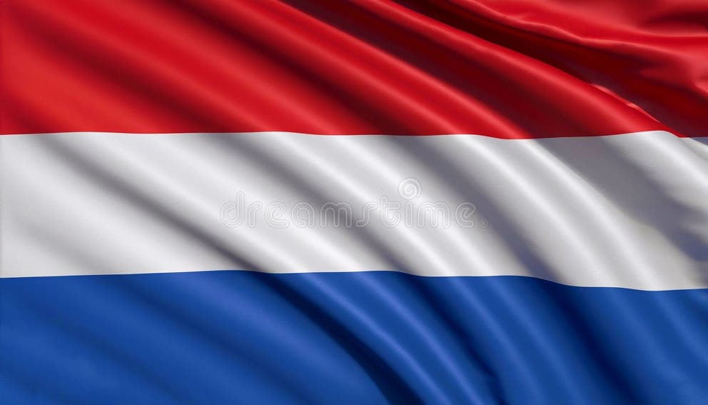 Netherlands Flag with Folds Stock Photo - Image of fabric, government ...