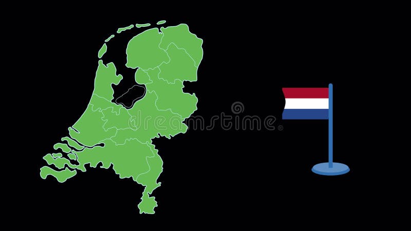 Netherlands Flag and Map Shape Animation Stock Footage - Video of ...