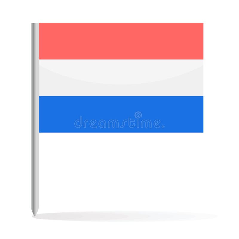 Netherlands Flag Pin Vector Icon Stock Illustration - Illustration of ...