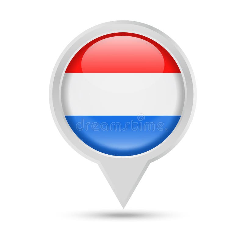Netherlands Flag Round Pin Vector Icon Stock Illustration ...