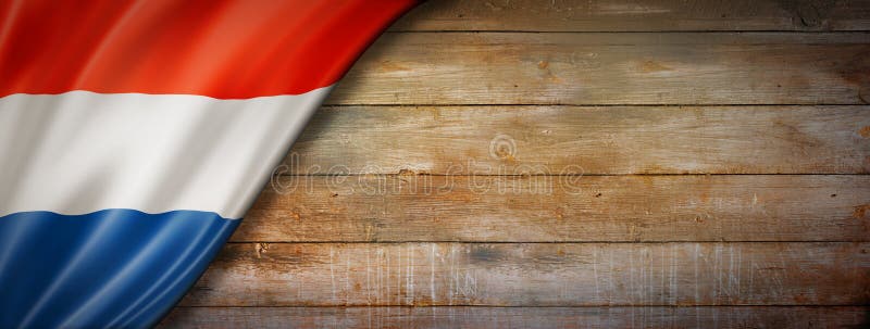 Netherlands Flag on Black Wood Wall Banner Stock Photo - Image of grey ...