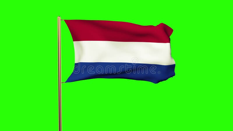 Netherlands Flag on Green Screen for Chroma Key Stock Video - Video of ...