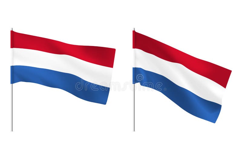 Netherlands Flags. Set of National Realistic Netherlands Flags Stock ...