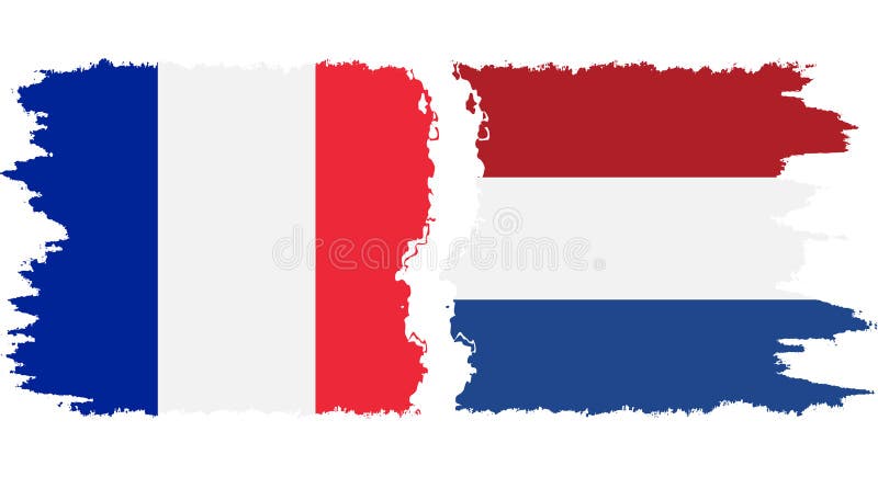 Netherlands and France Grunge Flags Connection Vector Stock ...